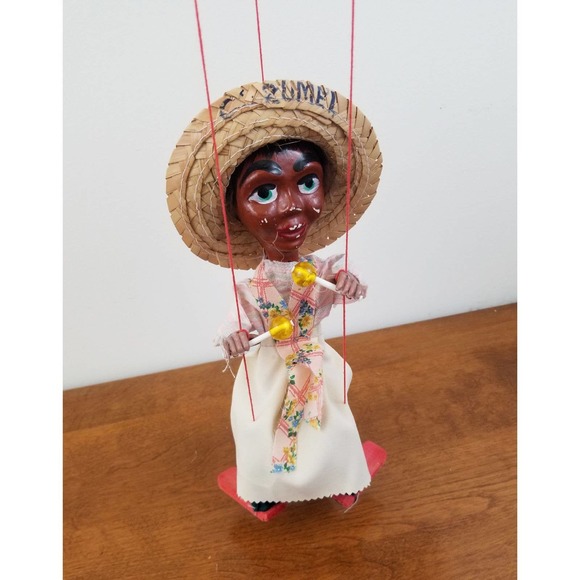 Handmade | Toys | Vintage Hand Made Mexican Girl Wooden Puppet W ...